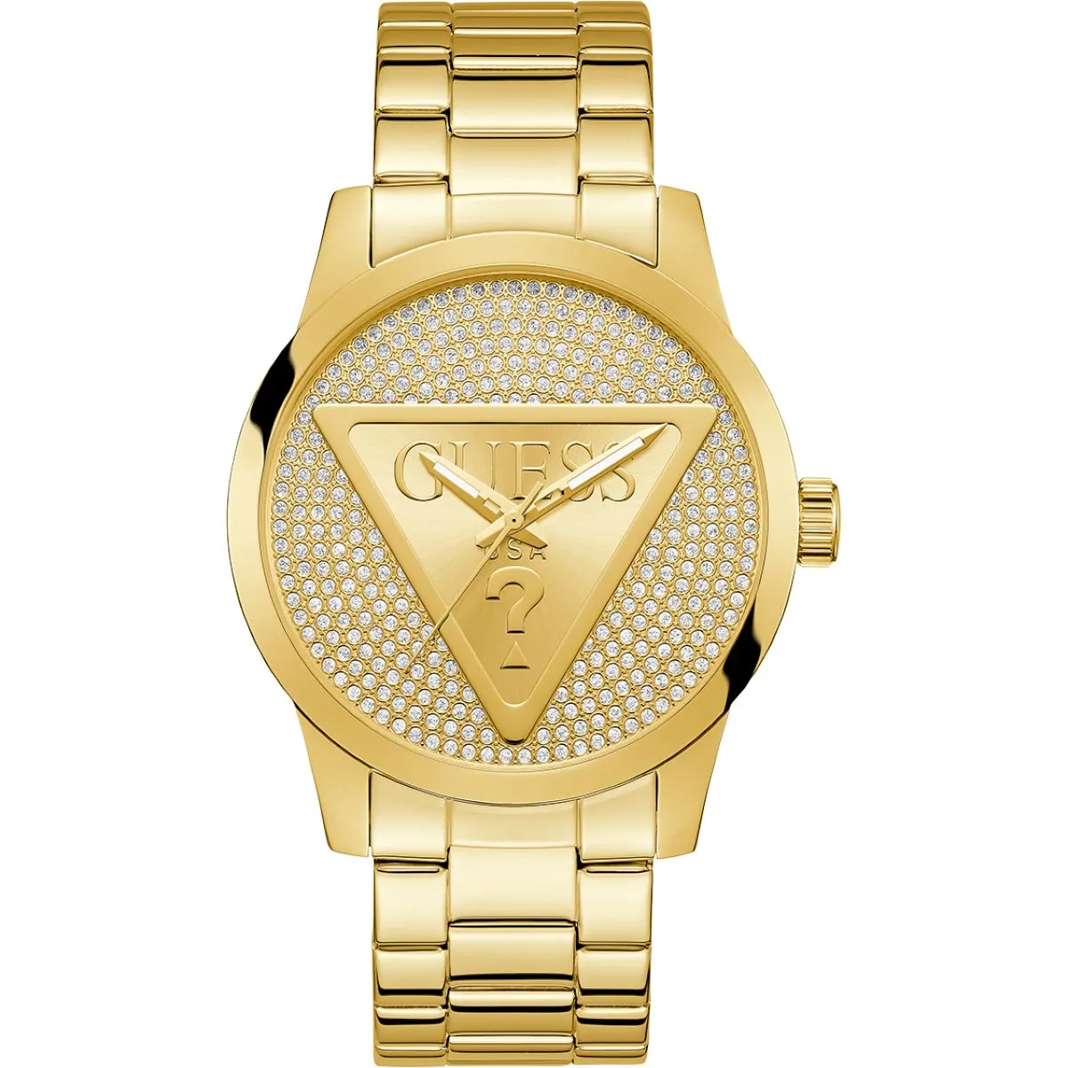 Guess Badge zegarek męski klasyczny złoty na bransolecie GW0915G1 - 499 ...