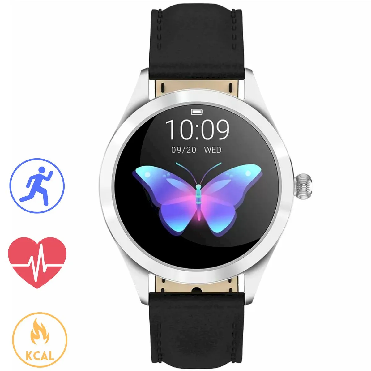 Srebrny smartwatch Ciśnienie Puls Kroki Sport Cykl G.Rossi SW017-9 ...