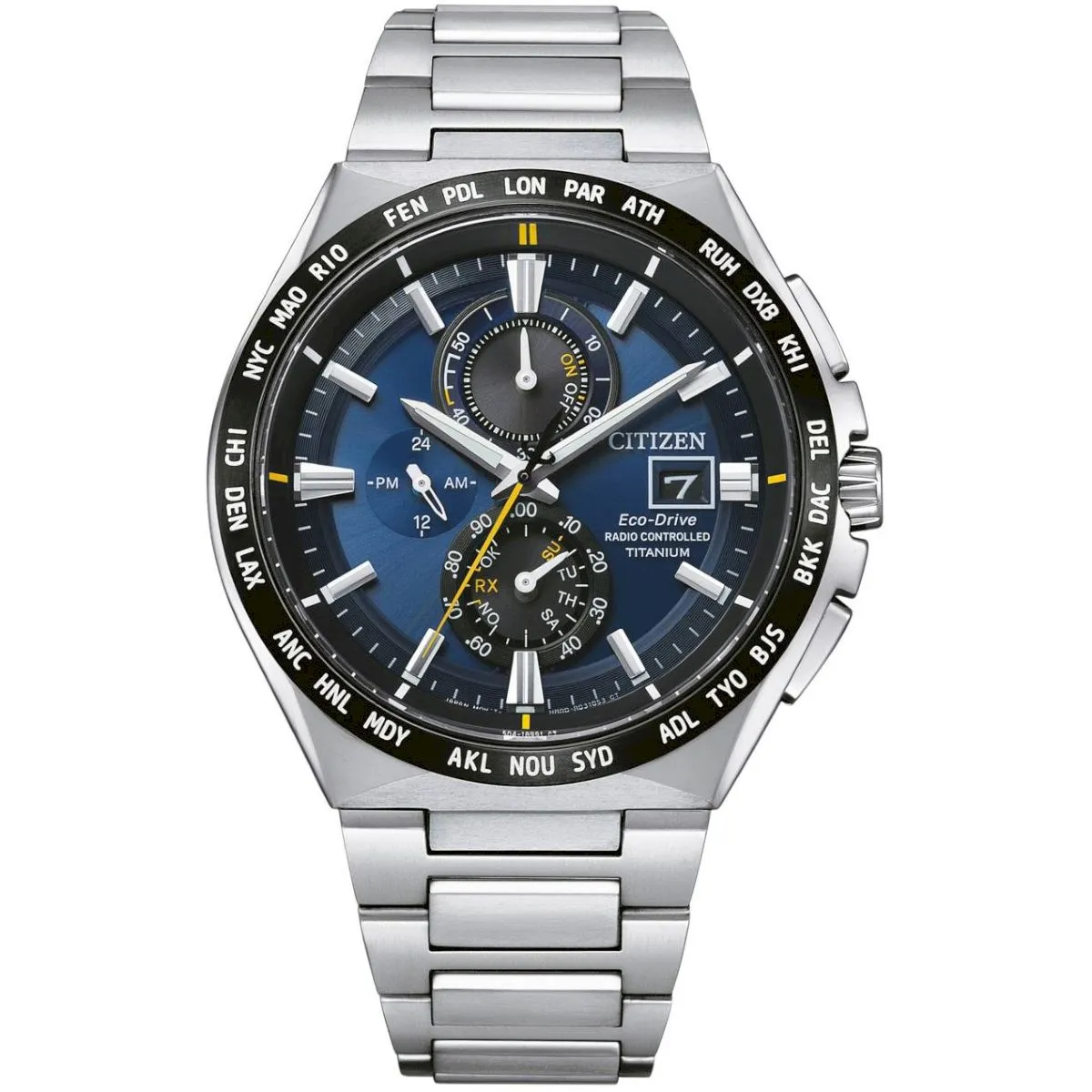 Zegarek męski Citizen Radio Controlled Eco-Drive Titanium z granatową ...